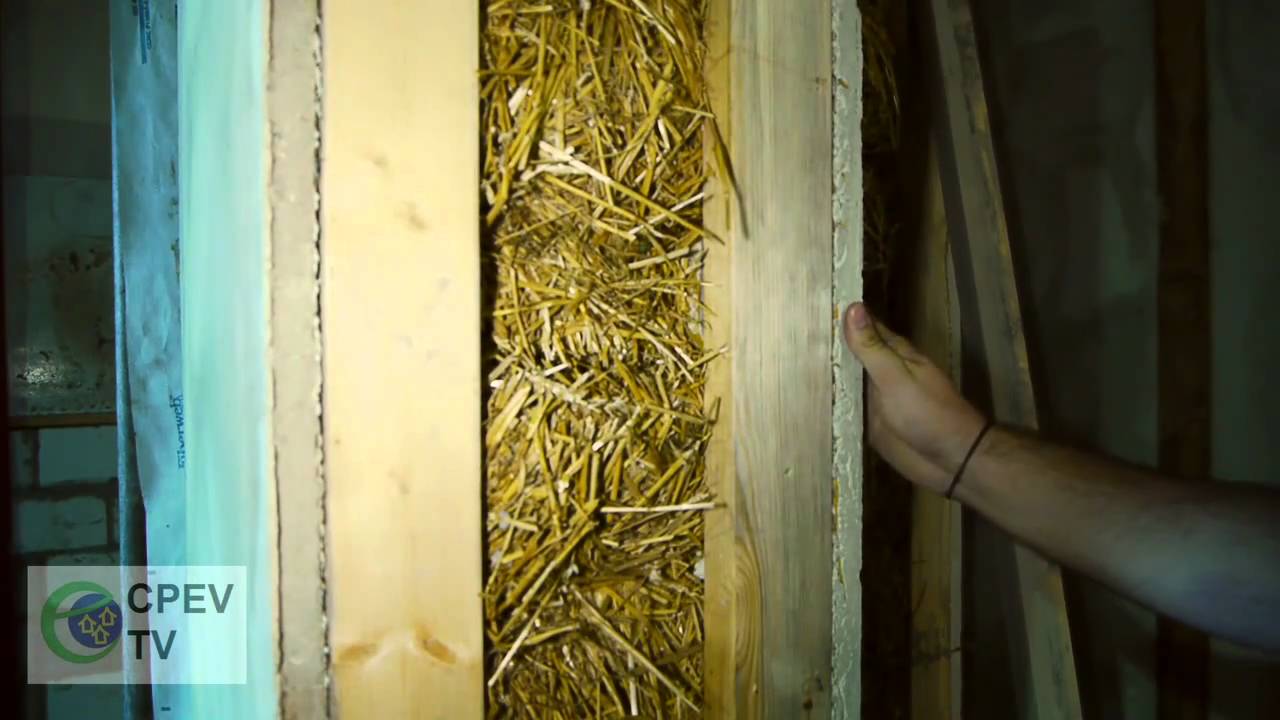 Building with straw bails for our eco-home - YouTube