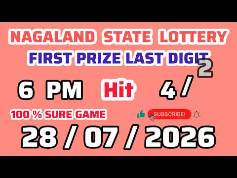 First Prize Last Digit 28/07/26 Nagaland State Lottery Target Number Lottery Last Digit Number 🎯