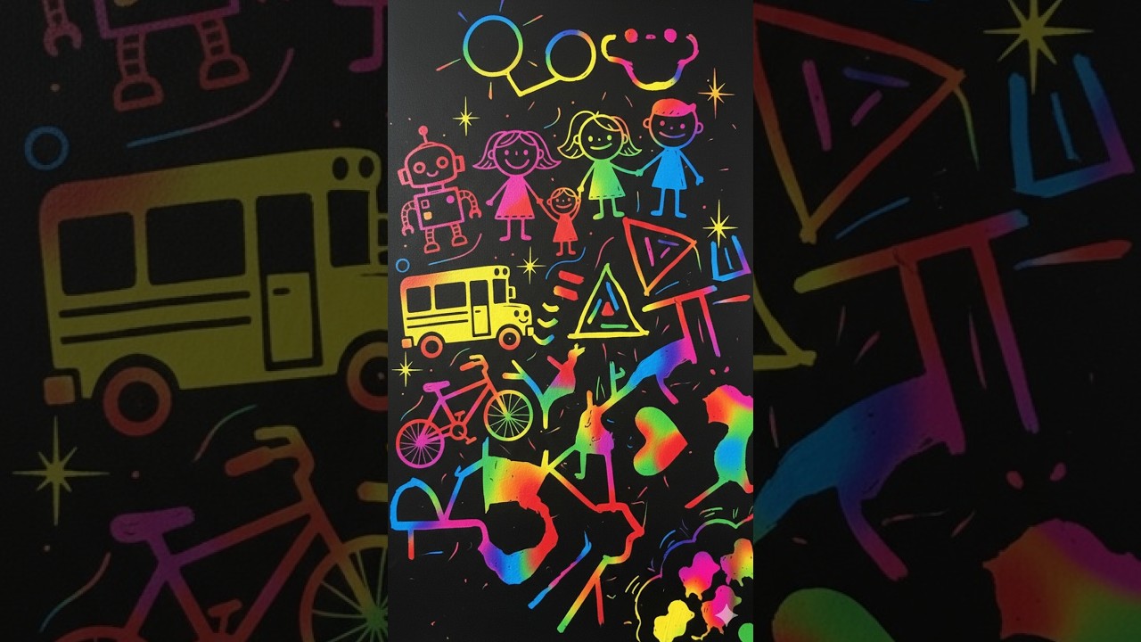 Magic Rainbow Scratch Art! 🌈 Drawing Cute Animals for Kids 🐧 - YouTube