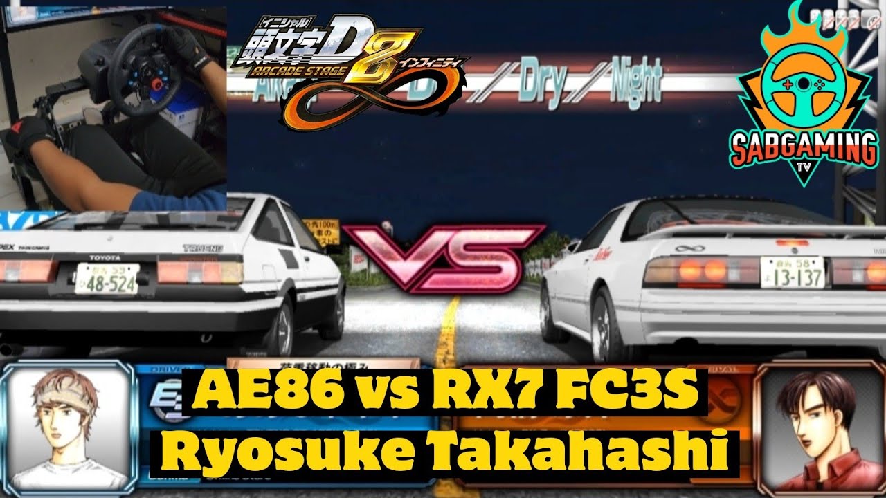AE86 vs RX7 FC3S Ryosuke Takahashi Initial D Arcade Stage 8 Infinity # ...
