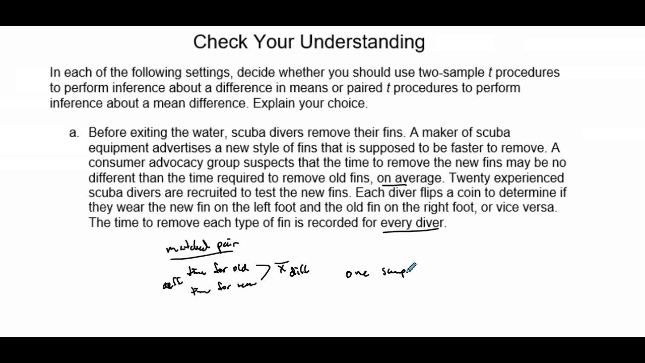 AP Stats 10.3: Comparing One Sample mean difference vs Two sample ...