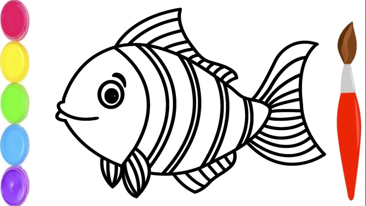 Fish Drawing For Kids | How To Draw A Colourfull Fish #drawing - YouTube