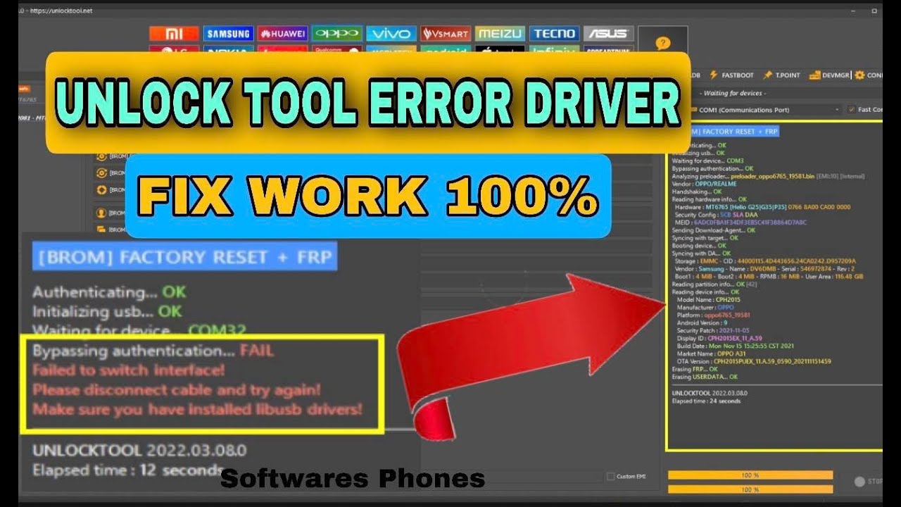 UNLOCK TOOL ERROR DRIVER FIX WORK 100 YouTube
