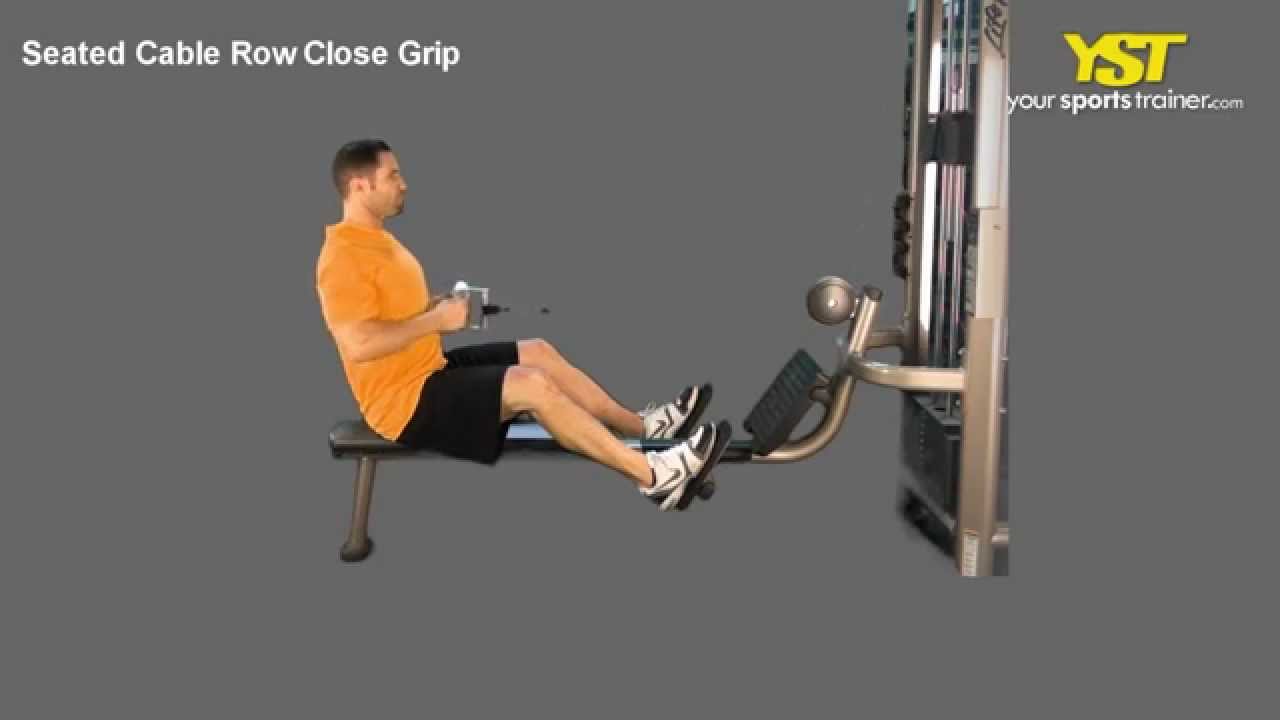 Seated Cable Row Close Grip - YouTube
