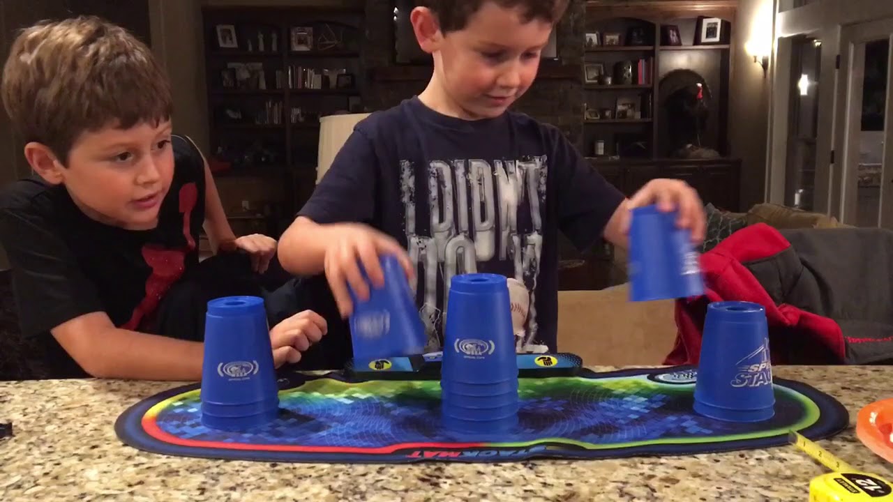 The boys take on the Oreo Challenge and do some cup stacking - YouTube
