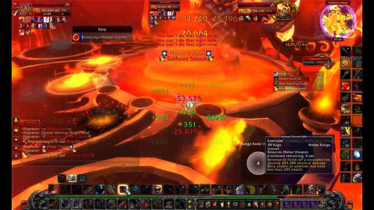 World First Arms Warrior solo Ragnaros Firelands 10N - YouTube