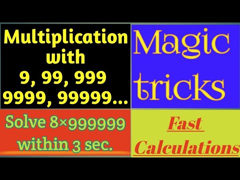Multiplication trick of any single digit with 9, 99, 999, 9999... - YouTube