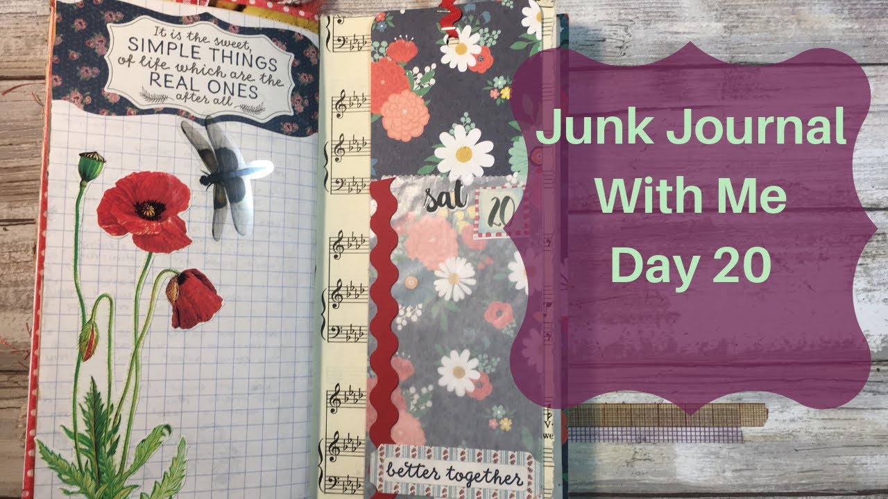 Junk Journal with Me Day 20 | Simple Layout Using Elements from Sunny ...