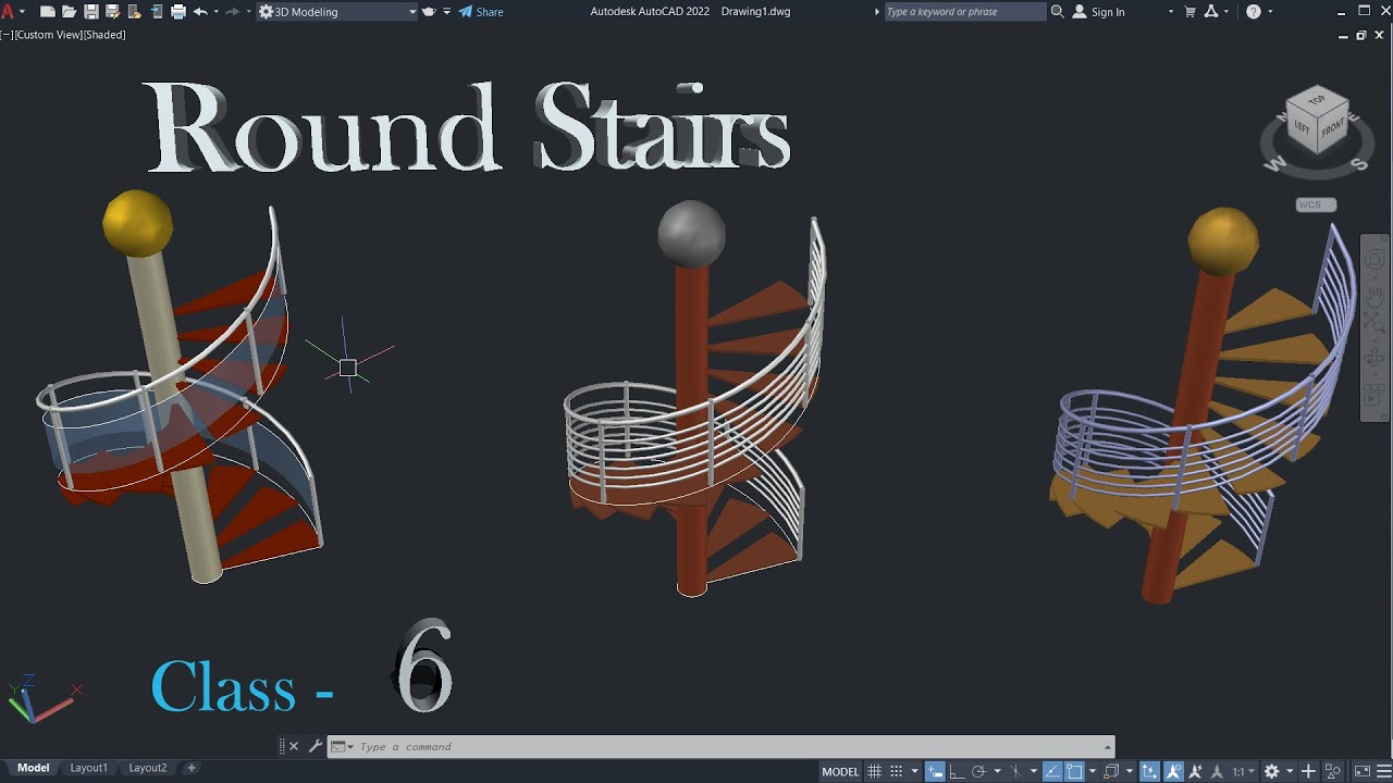 How to draw Round Stairs? Class 6 - YouTube