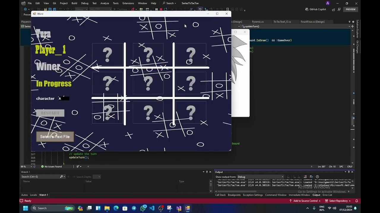 GUI For Word, Pyramic and FourXFour TicTacToe - YouTube