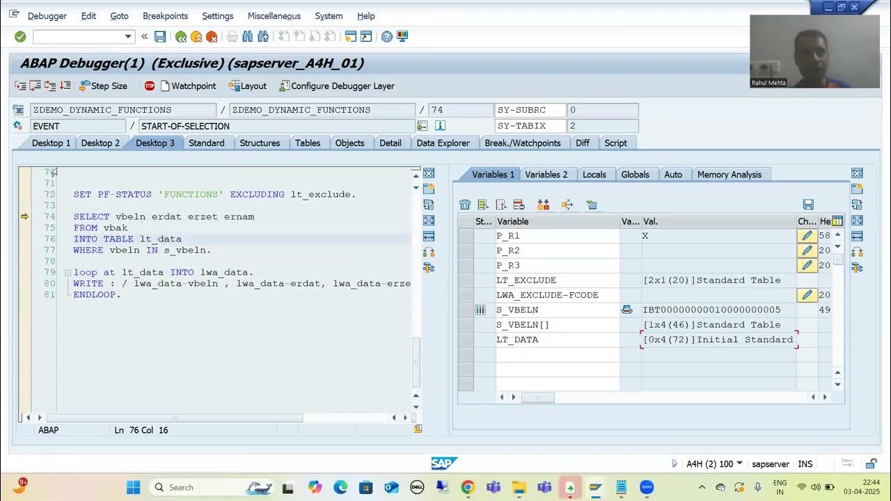 81 - Additional ABAP Concepts - PF-STATUS - Dynamic Functions Part3 - YouTube