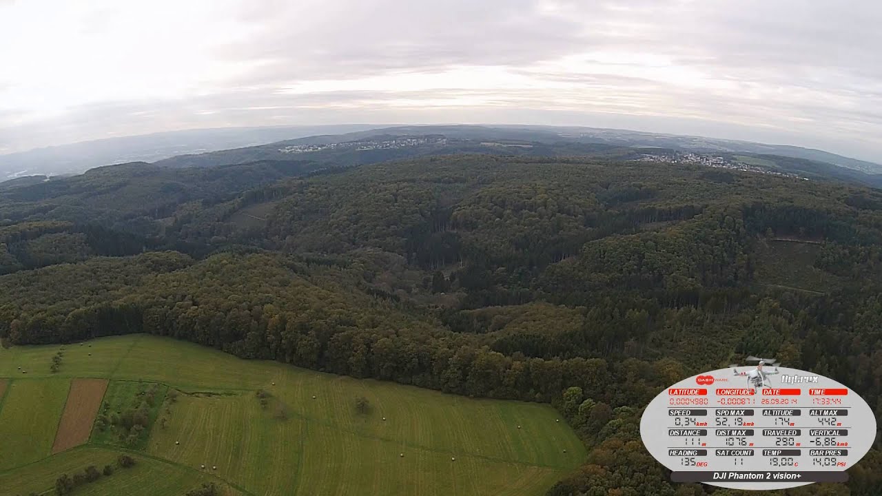 DJI Phantom 2 Vison+ Flytrex Dashware Test No1 - YouTube