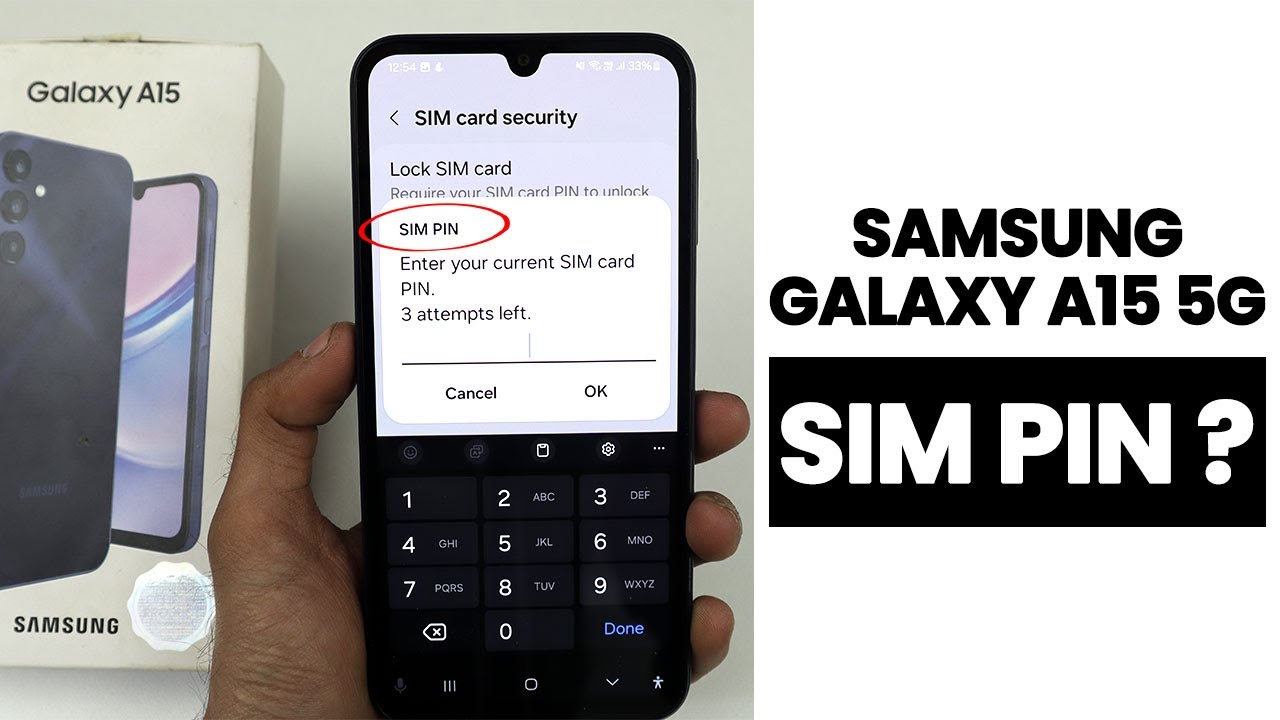 Samsung A15 5G : Enable / Disable SIM PIN Code - YouTube