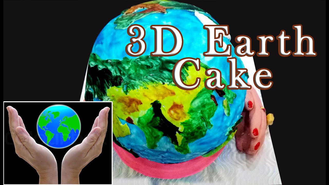 Revolving Earth Cake I 3d Earth Cake - YouTube