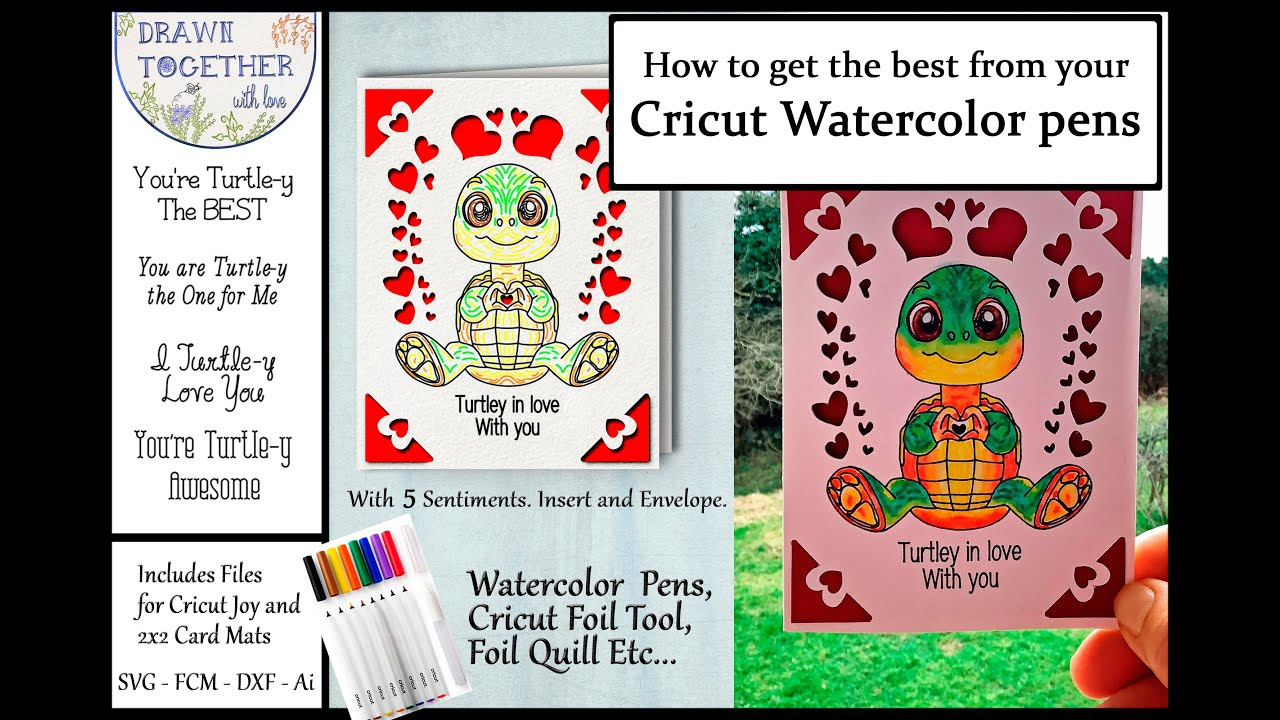 Watercolor Turtle - Cricut Card - YouTube