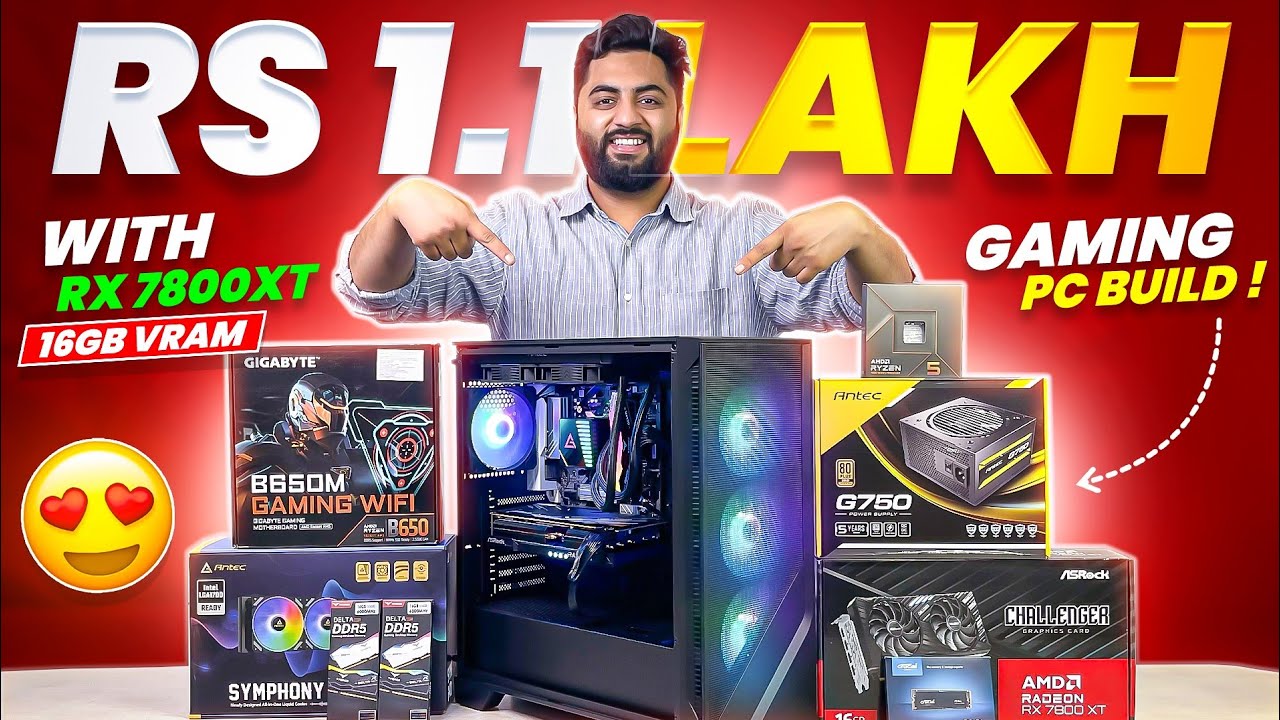 Rs 1.1 Lakh Gaming PC Build with RX7800XT 16GB Challenger 🤯 - YouTube