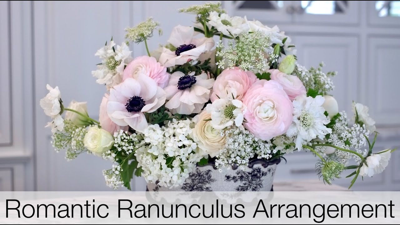 How to Create a Romantic Ranunculus Arrangement - YouTube
