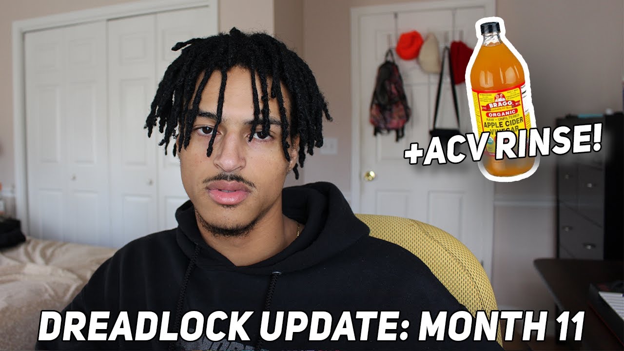 dreadlock update month 11 + acv rinse - YouTube