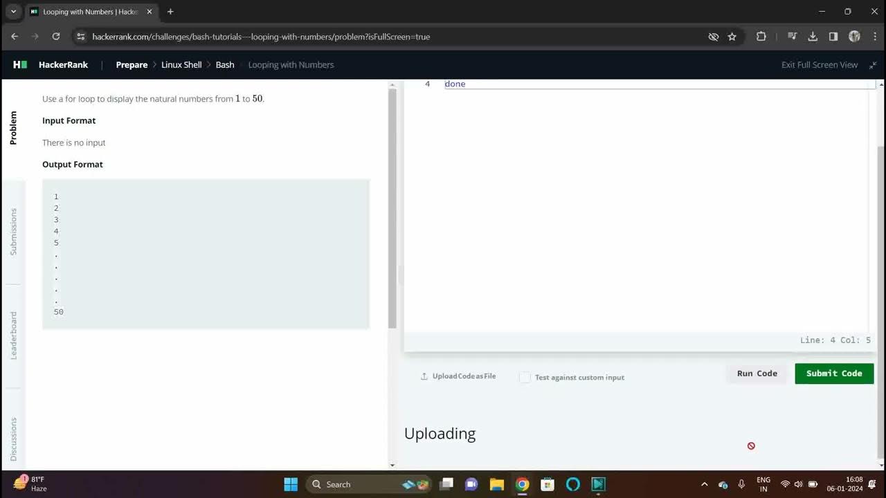 Looping With Numbers Linux Shell Hackerrank Bash Basic Easy Print Natural Numbers 1