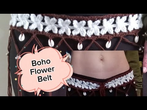 Boho Flower Belt- Easy Crochet Tutorial #crochetfashion #crochetbelt # ...