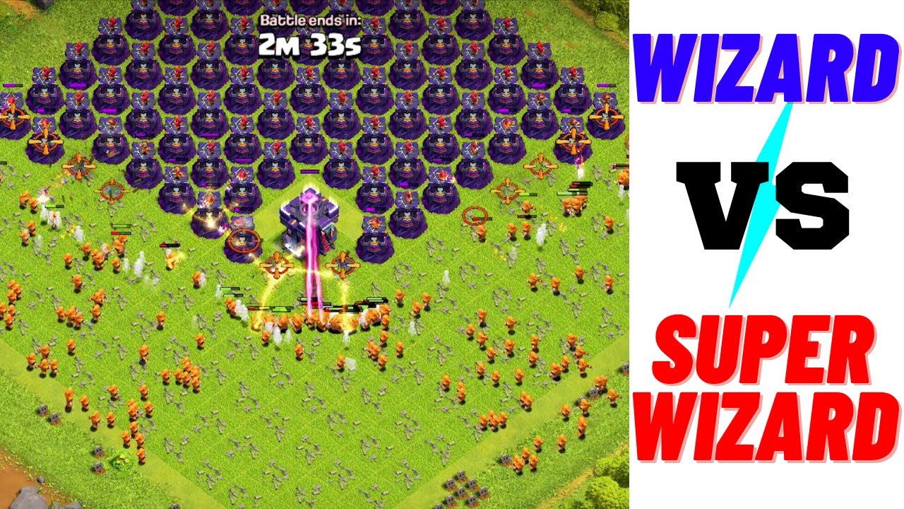 1000X Super Wizard vs Wizard Attack Full Wizard Tower Town Hall 15 Base ...
