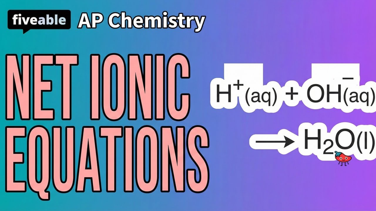 AP Chemistry - Net Ionic Equations - YouTube