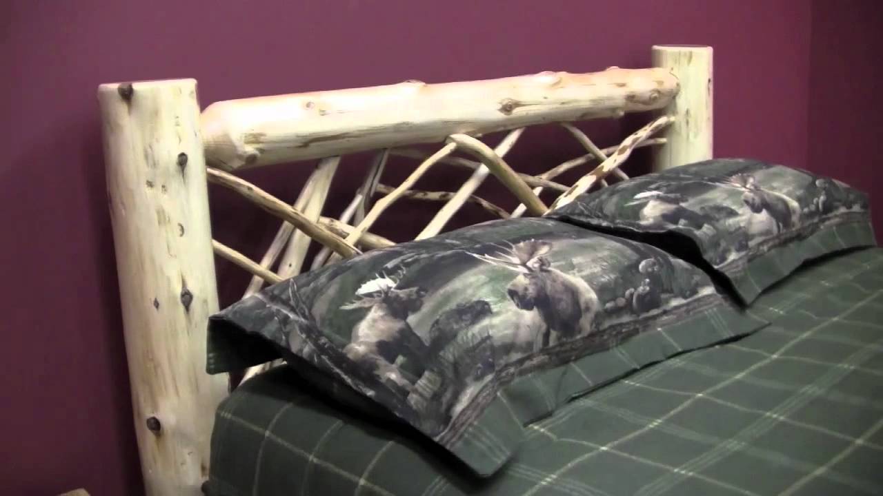 Cottage Twig Log Bed from LogFurniturePlace.com - YouTube