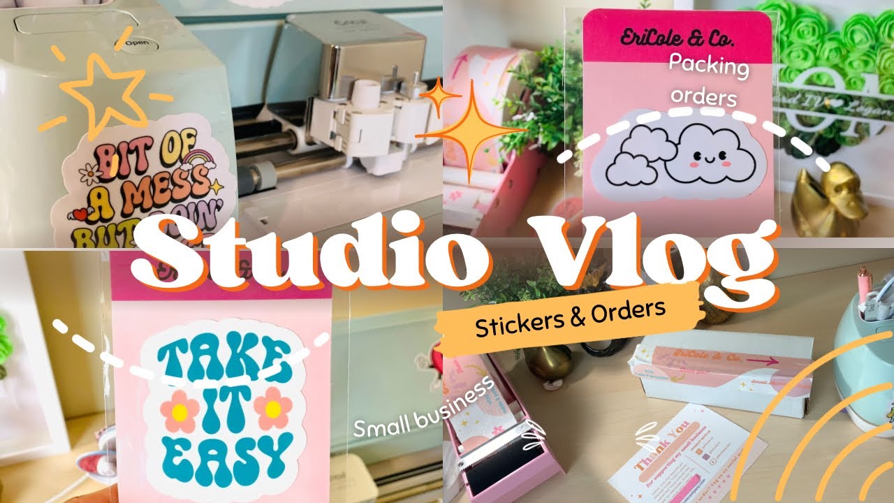 STUDIO VLOG 14: Printing Stickers, Packing an order, Small Business ...
