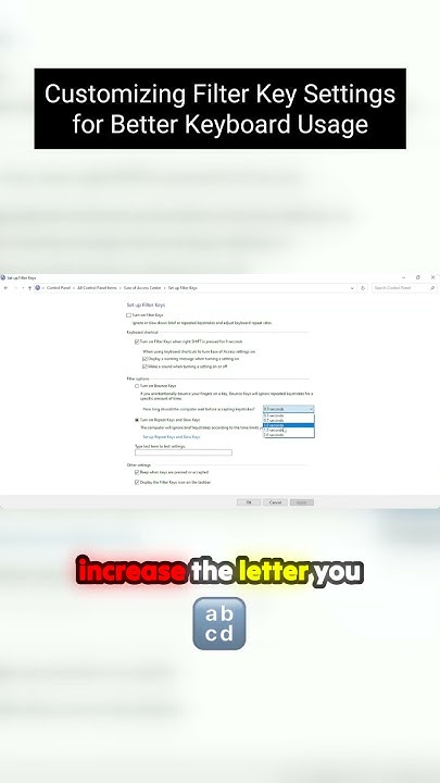 How to Activate Filter Keys on Windows 11 - YouTube