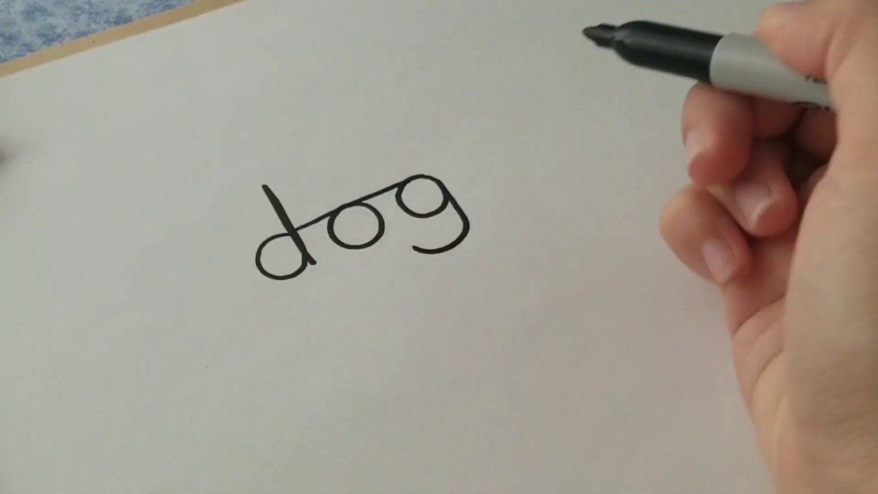 How to Draw a Dog Using the Word "Dog" **EASY** - YouTube
