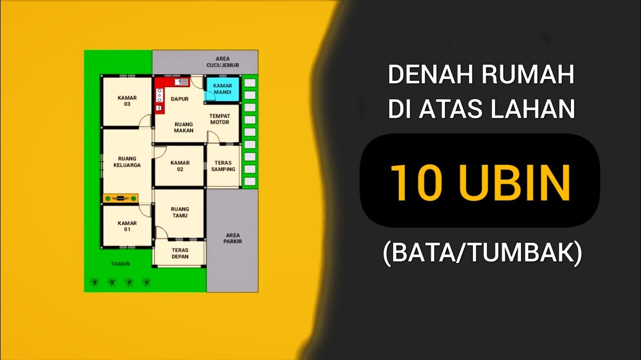 Denah Rumah 3 Kamar Leter L Luas Tanah 10 Ubin Bata Tumbak YouTube denah-rumah-3-kamar-leter-l-luas-tanah-10-ubin-bata-tumbak-youtube