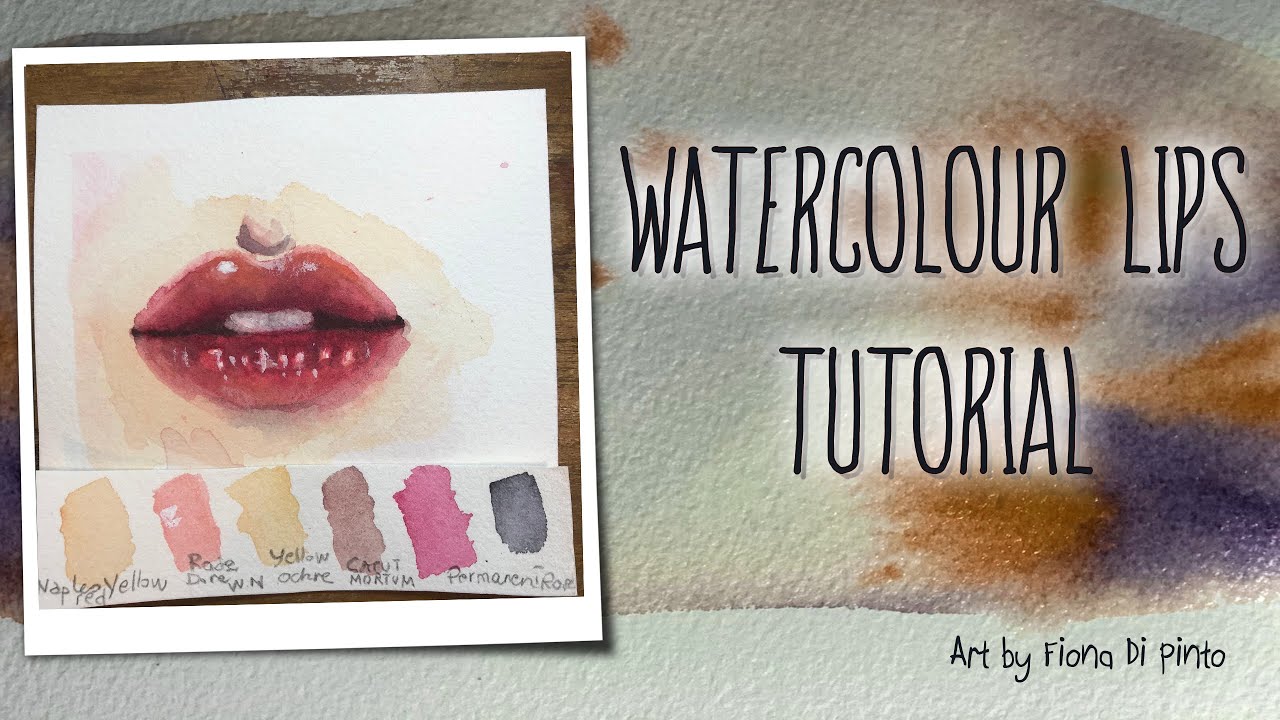 How to paint LIPS with WATERCOLOUR - Tutorial for beginners - YouTube