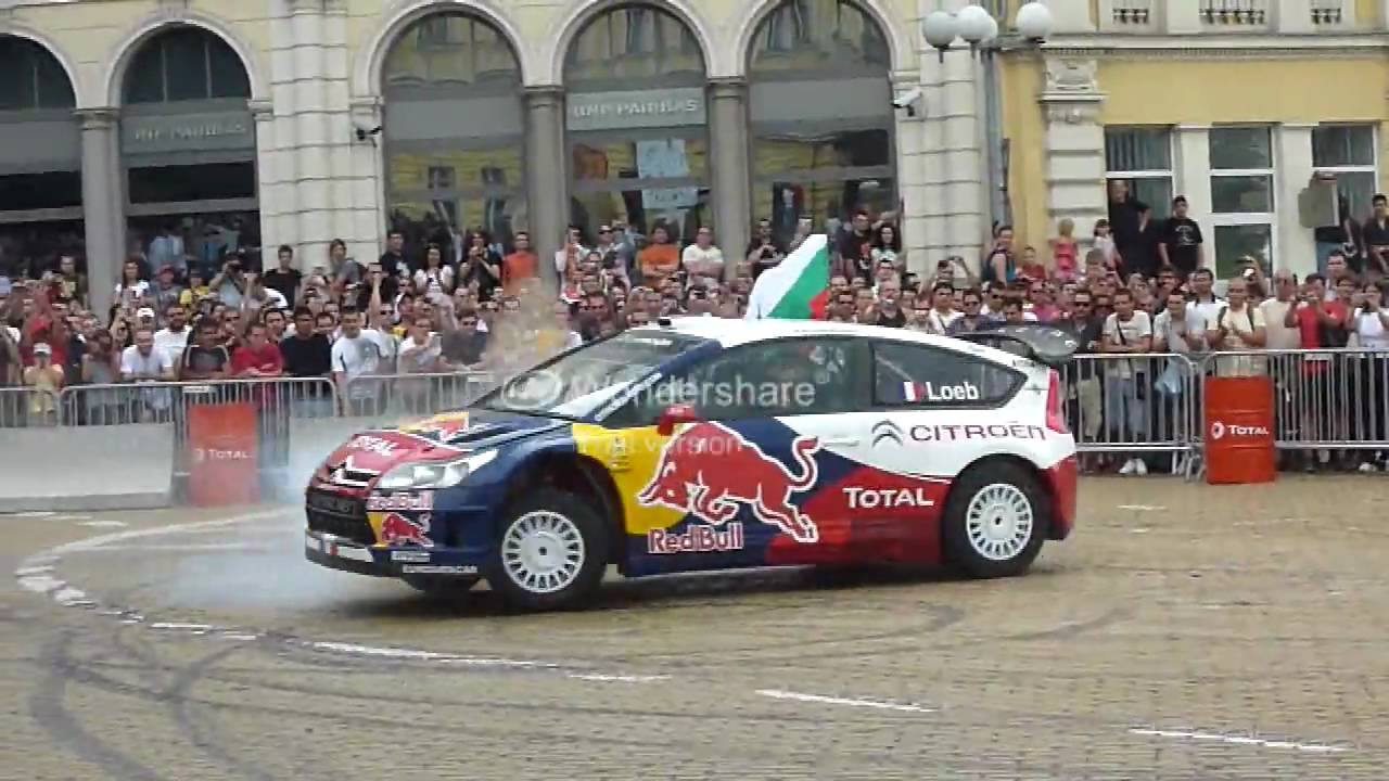 Sebastien Loeb and his Citroen C4 WRC in Sofia - YouTube