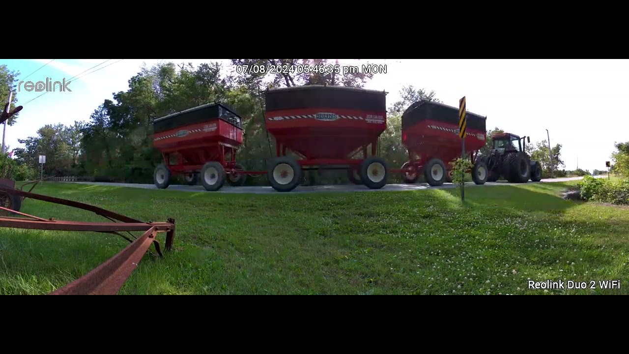 Case/International Tractor with Triple Bruns Grain Wagons - YouTube