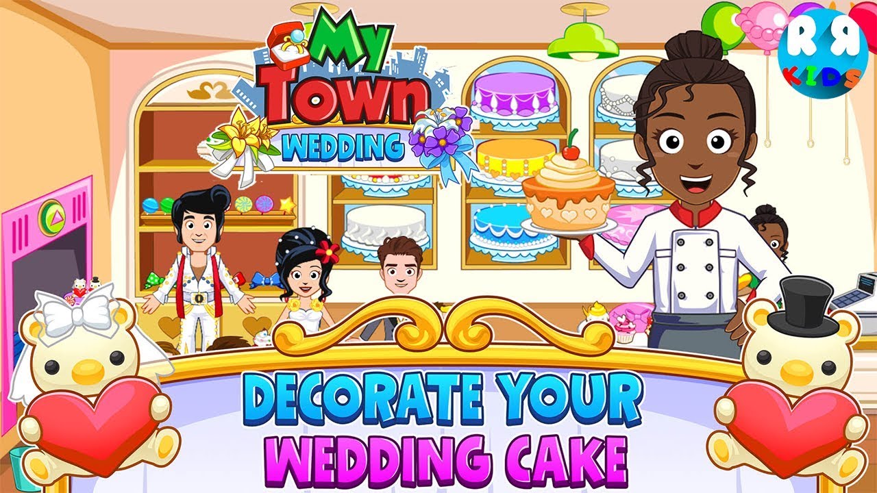 My Town : Wedding Day - How to Decorate a Wedding Cake?? - YouTube