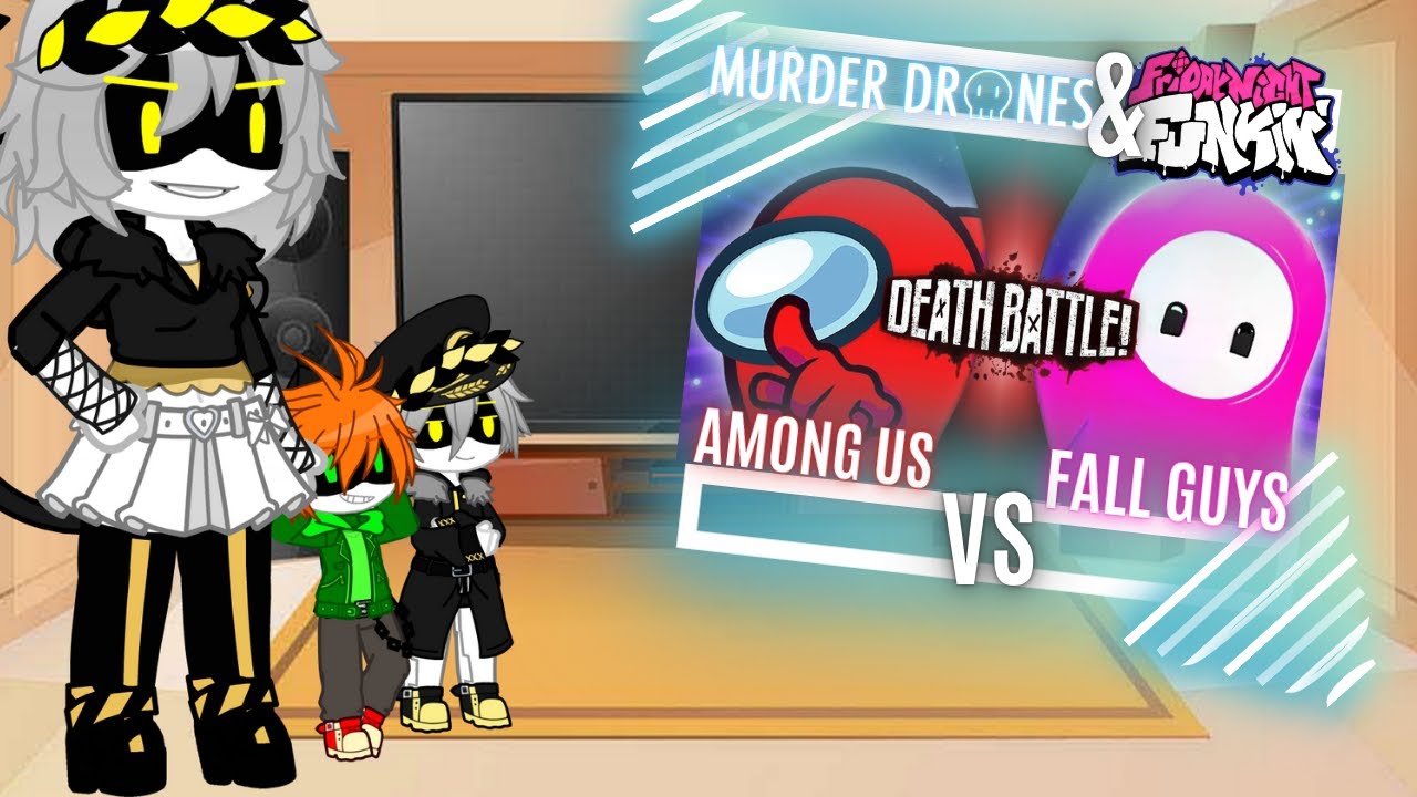 MD & FNF React - Among Us VS Fall Guys - DEATH BATTLE - Gacha Nebula ...
