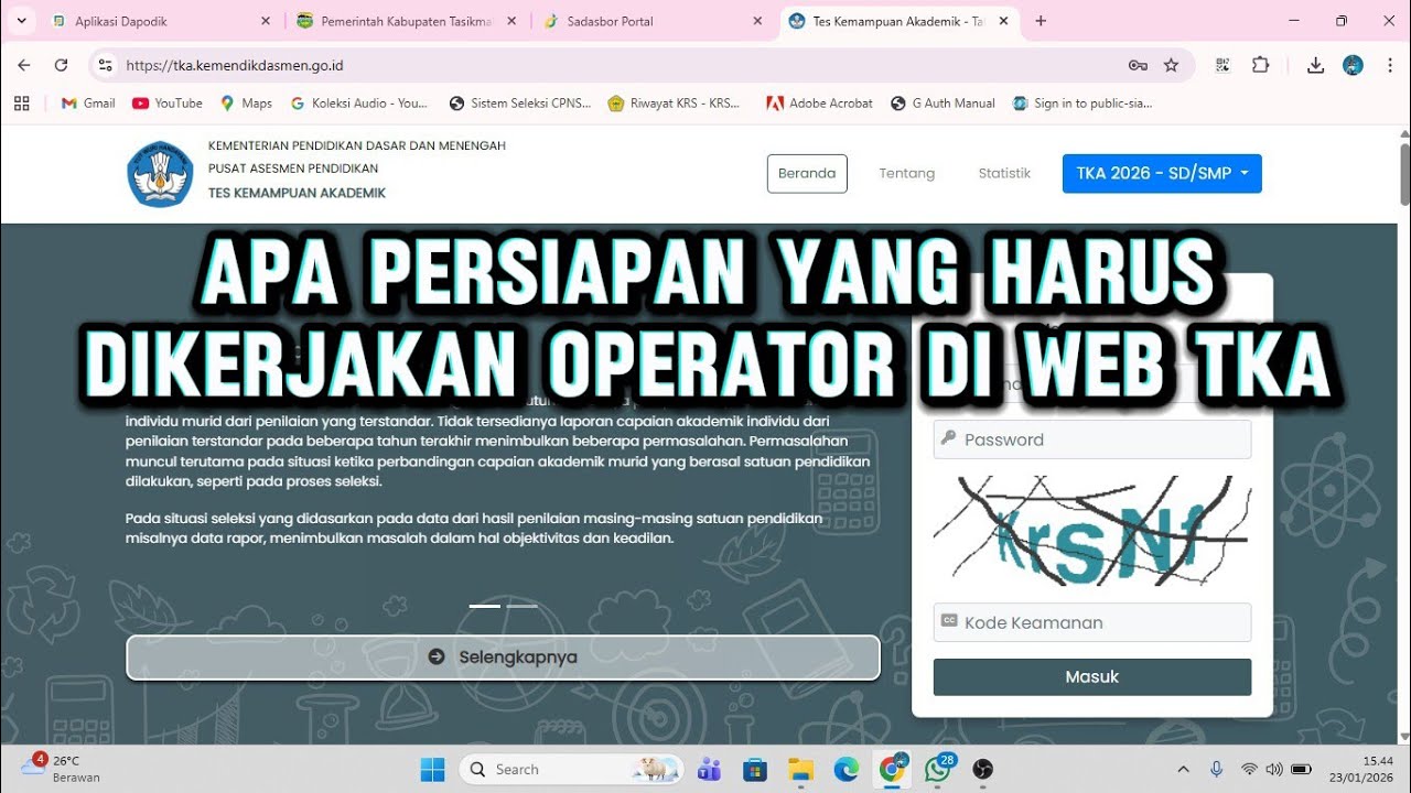 apa yang harus dikerjakan operator setelah pendaftaran siswa di web tka ...