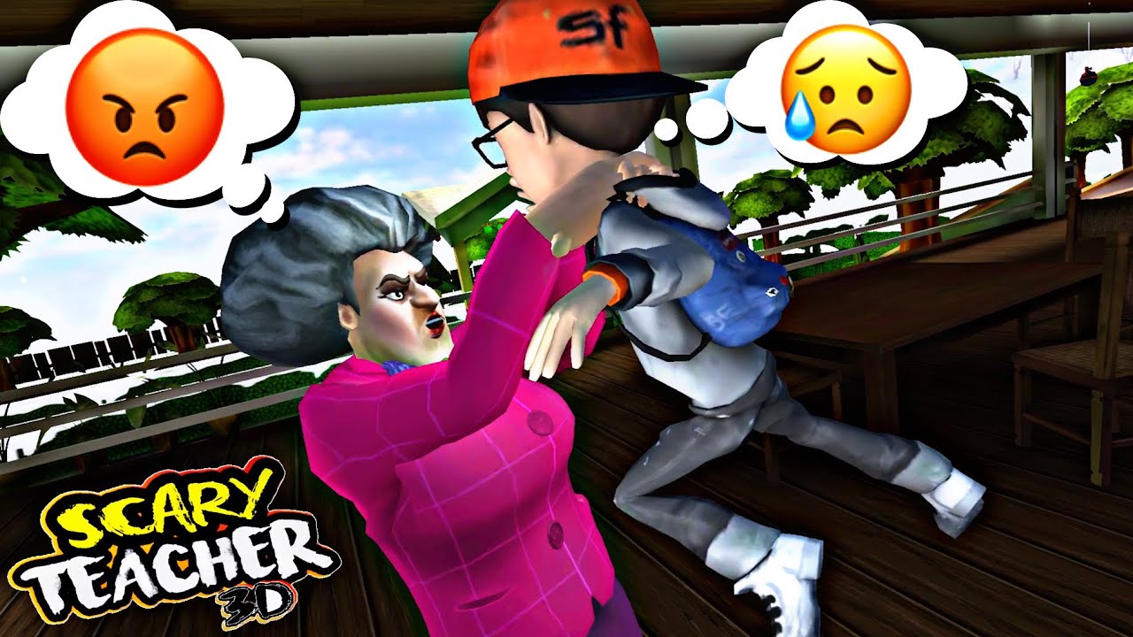 A PROFESSORA ASSUSTADORA ME PEGOU APRONTANDO! SCARY TEACHER 3D PETER ...