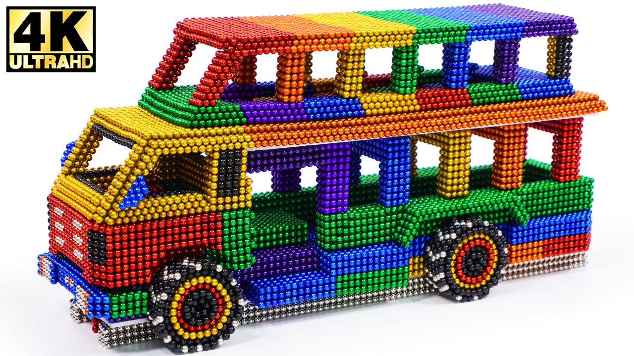 DIY - How To Make Double Decker Bus from Magnetic Balls Satisfaction ...