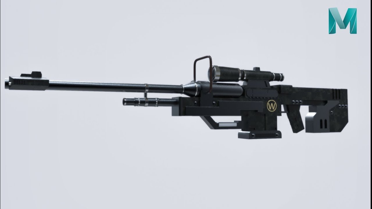 Maya 3D Sniper Gun modeling Tutorial | SpeedArt 12 - YouTube