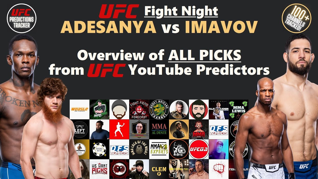 Overview of ALL PREDICTIONS for UFC Fight Night: Adesanya vs Imavov ...