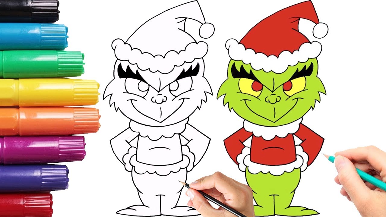 How to Draw Grinch | Christmas Lesson - YouTube