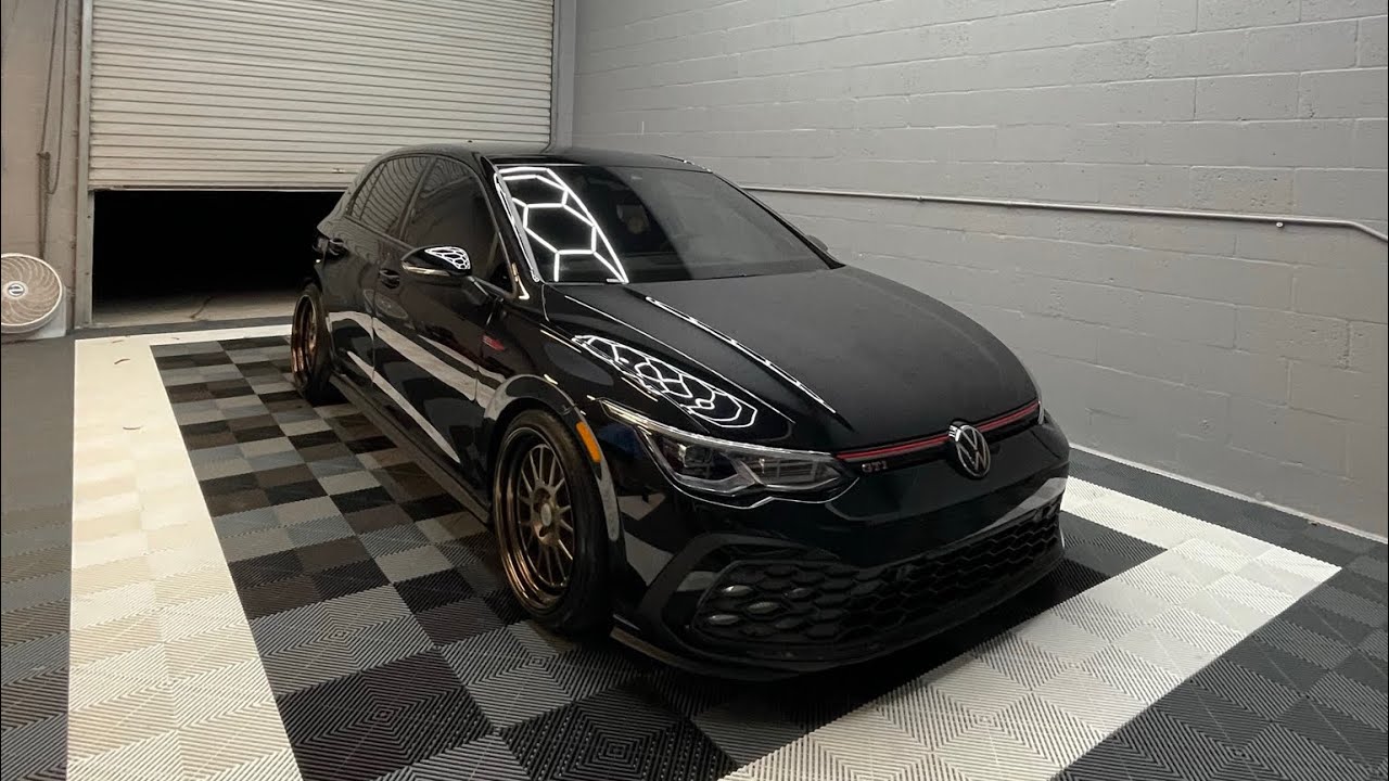 I LOWERED MY GIRLFRIENDS BRAND NEW CAR - MK8 GTI - YouTube