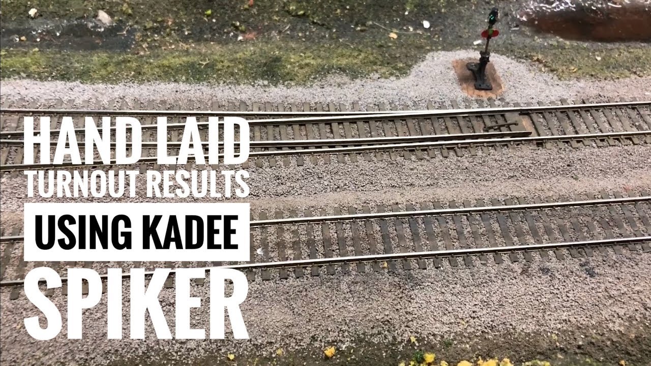 Hand laid HO turnouts and track results using the Kadee Spiker - YouTube