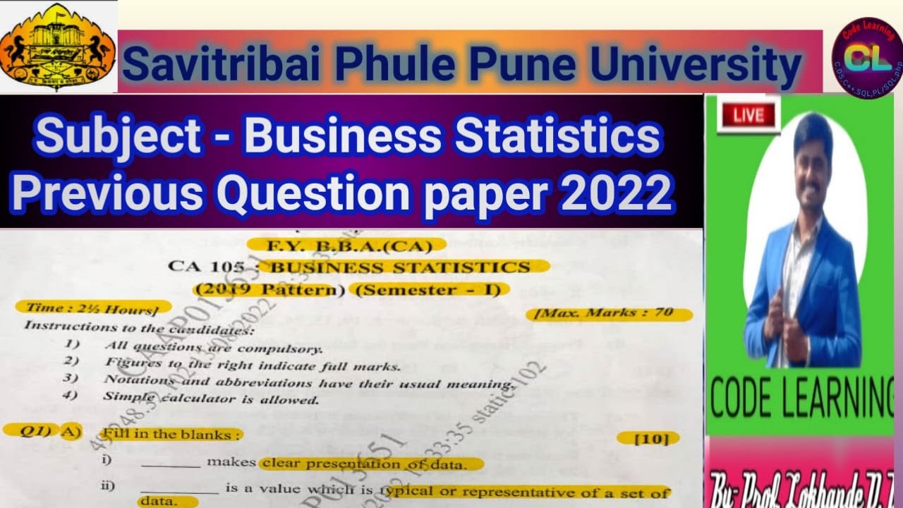 Business Statistics Question Paper -2022 |Business Statistics Previous ...