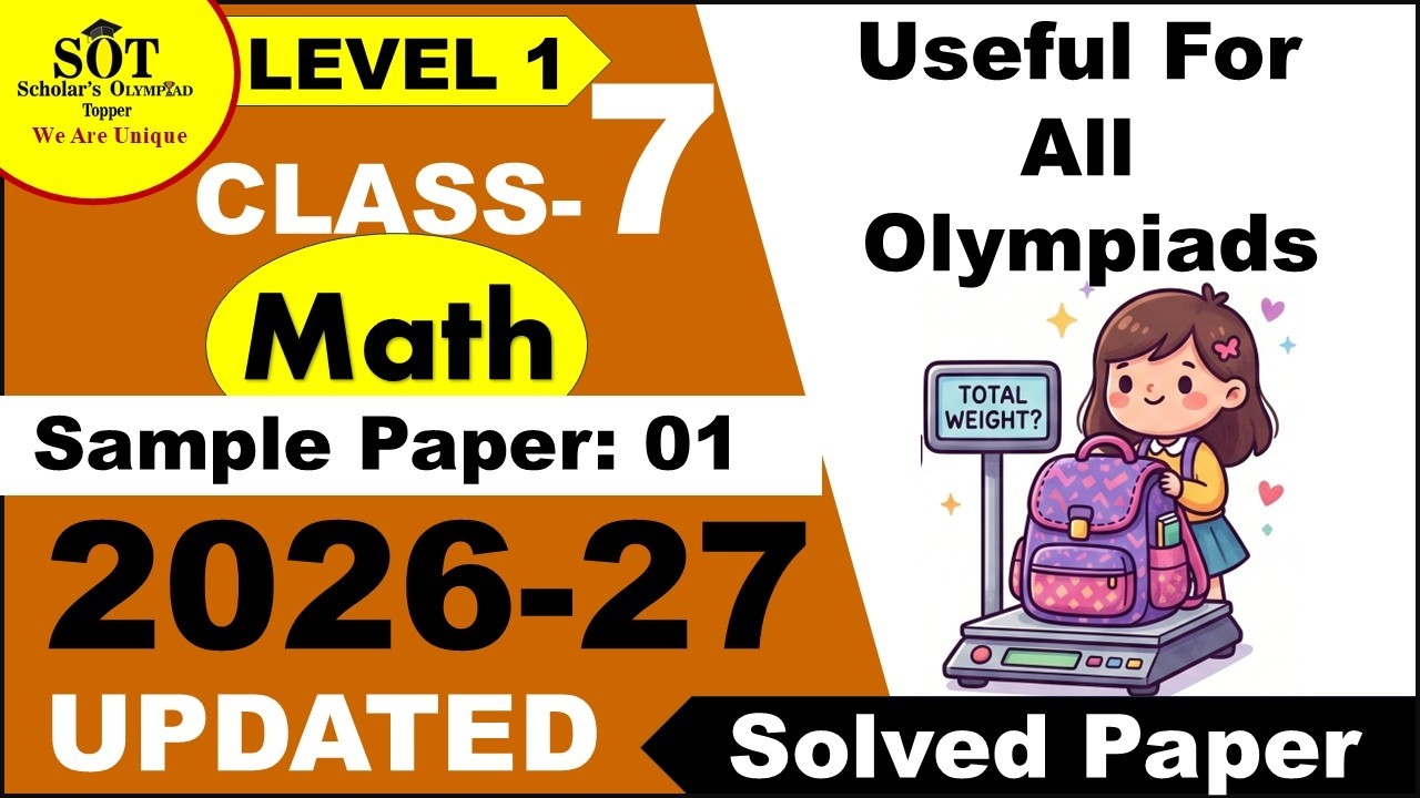Class 7 Math IOM |Silver Zone Previous Year Solved Paper 3 ...