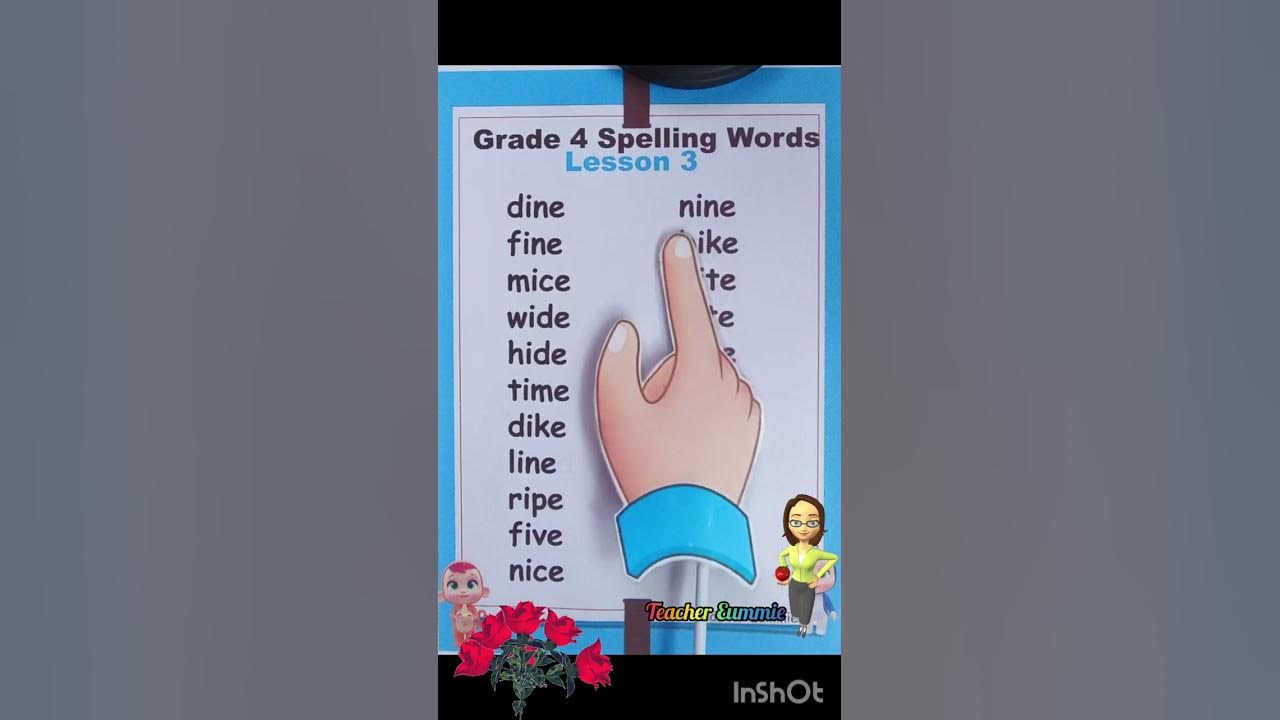 GRADE 4 SPELLING WORDS LESSON 3 - YouTube