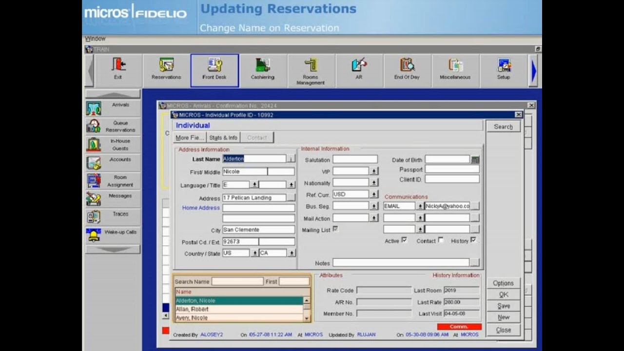 How to change name in reservation in Opera (কীভাবে নাম পরিবর্তন করবেন ...