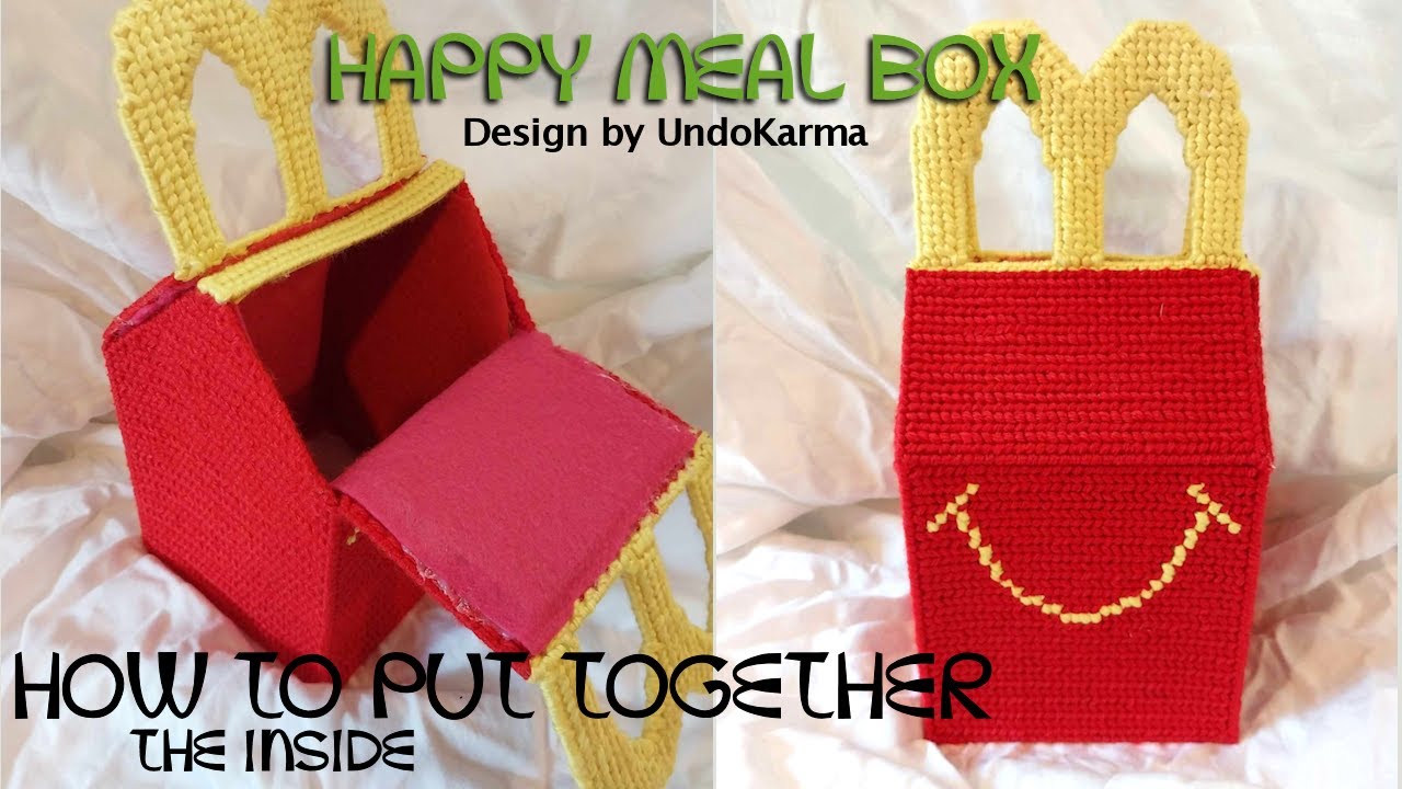 Plastic Canvas HAPPY MEAL Box Original Design How to put together the ...