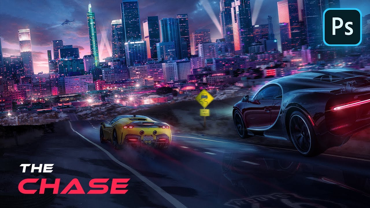 Creating A Car Chase Composition In Photoshop | Speed Edit - YouTube